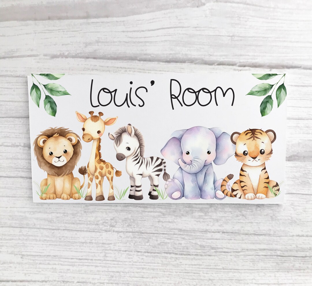 Safari Door Sign, Jungle Animal Plaque, Kids Plaque, Kids Sign ...