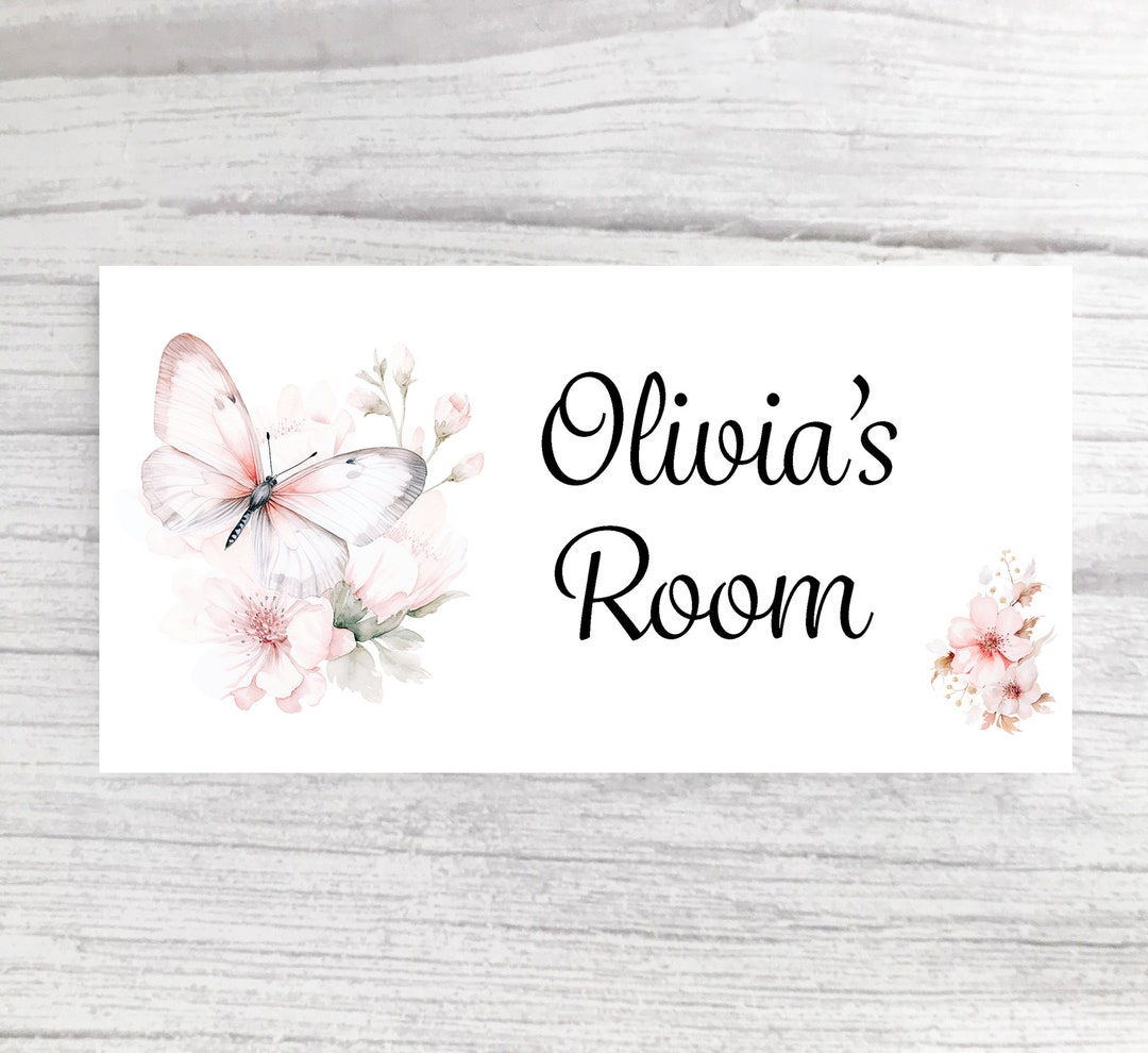 Butterfly Door Sign, Floral Plaque, Kids Plaque, Door Sign ...