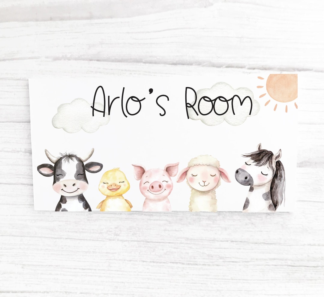 Farm Animal Door Sign, Farm Animal Plaque, Kids Plaque, Kids Sign ...