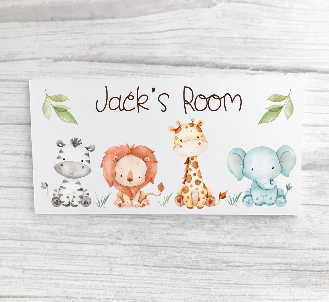 Safari Door Sign, Jungle Animal Plaque, Kids Plaque, Kids Sign ...