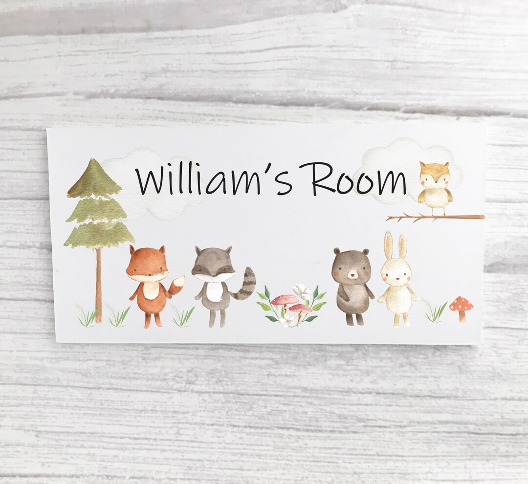 Woodland Door Sign, Woodland Plaque, Kids Plaque, Kids Sign ...