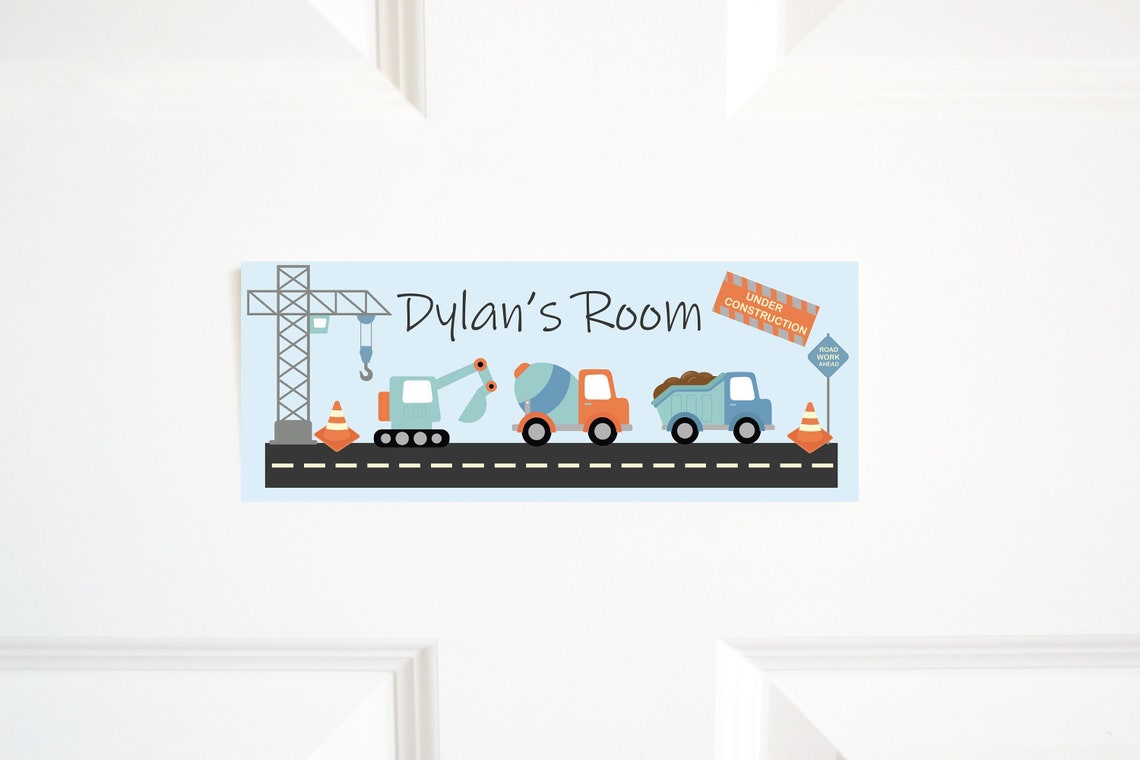 Door Sign Construction Door Sign Kids Door Plaque | Etsy