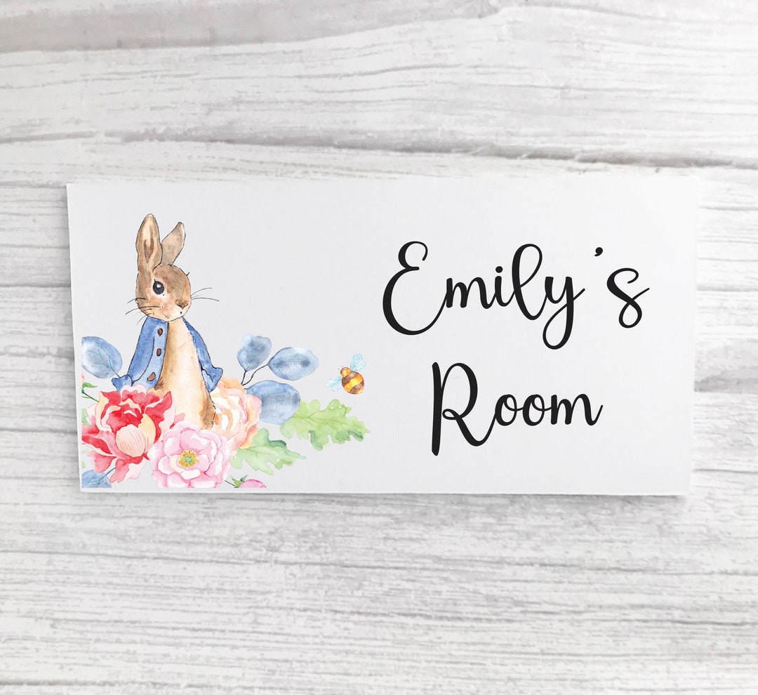 Rabbit Door Sign, Rabbit Plaque, Kids Plaque, Kids Sign, Personalised ...