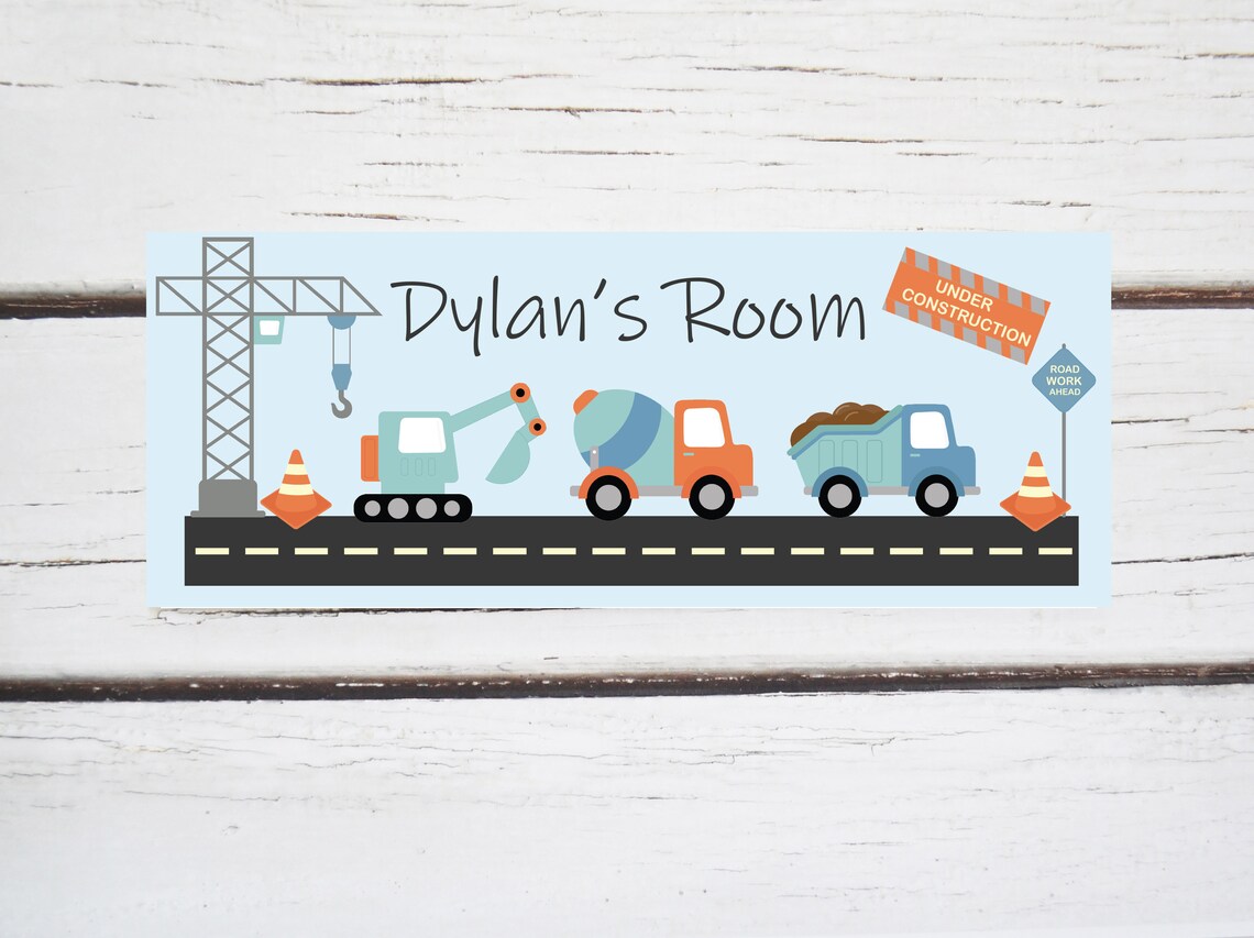 Door Sign Construction Door Sign Kids Door Plaque | Etsy