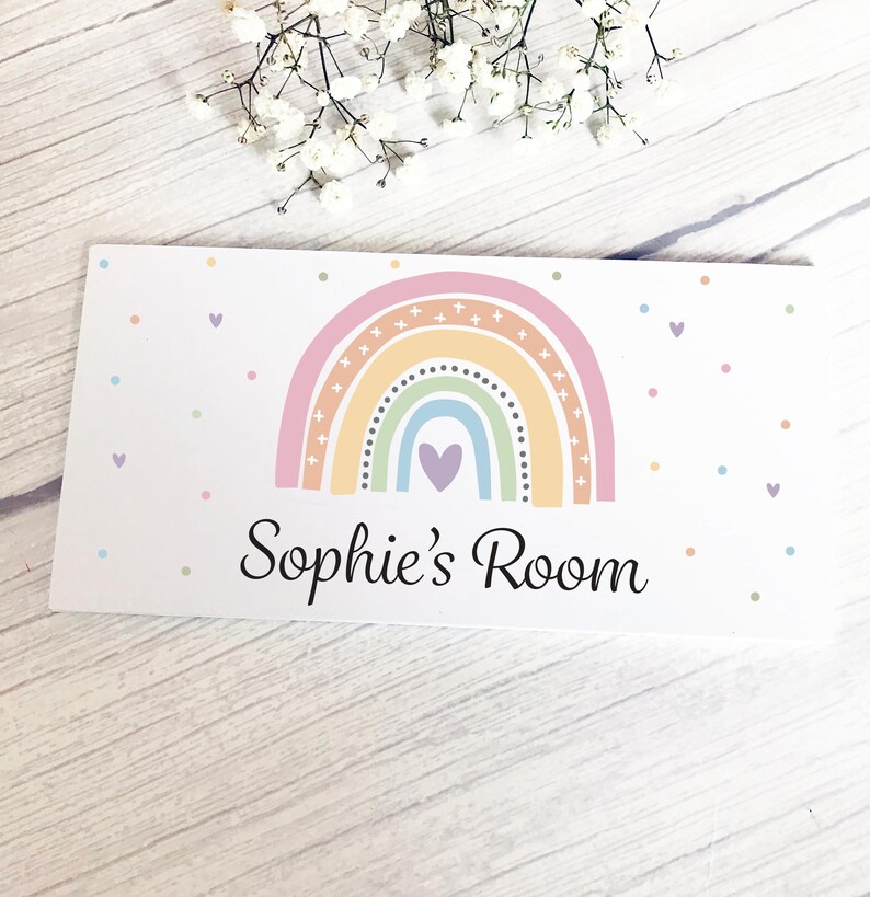 Rainbow Door Sign, Rainbow Plaque, Kids Plaque, Kids Sign, Personalised ...