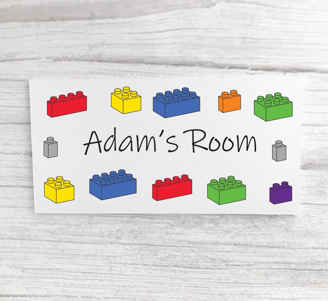 Building Block Door Sign, Building Block Plaque, Kids Plaque, Kids Sign ...