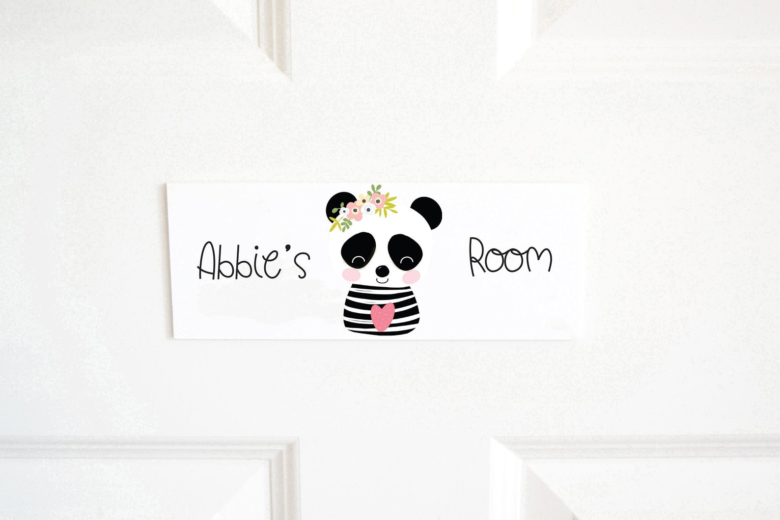 Door Sign Panda Door Plaque Door Plaque Panda Door Sign | Etsy