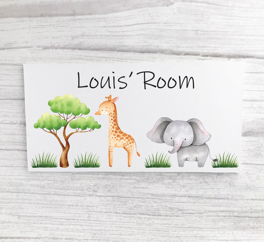 Safari Door Sign, Jungle Animal Plaque, Kids Plaque, Kids Sign ...