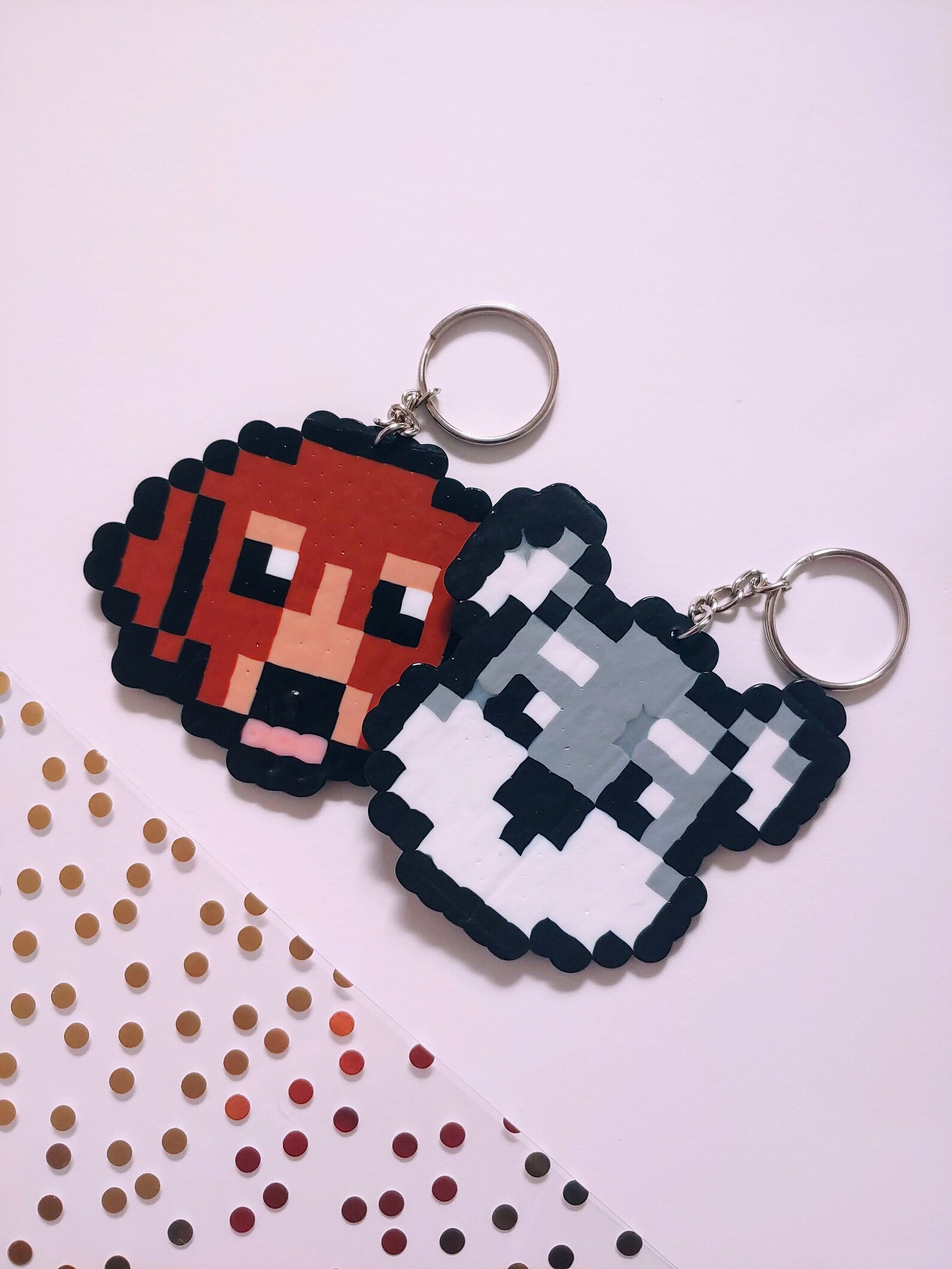 Handmade Puppy Keychains, Perler Beads, Pixel Design, Cute and Fun ...