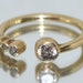 Gold Engagement Ring - Cluster Gold Ring -bezel Set Diamond Gold Ring ...