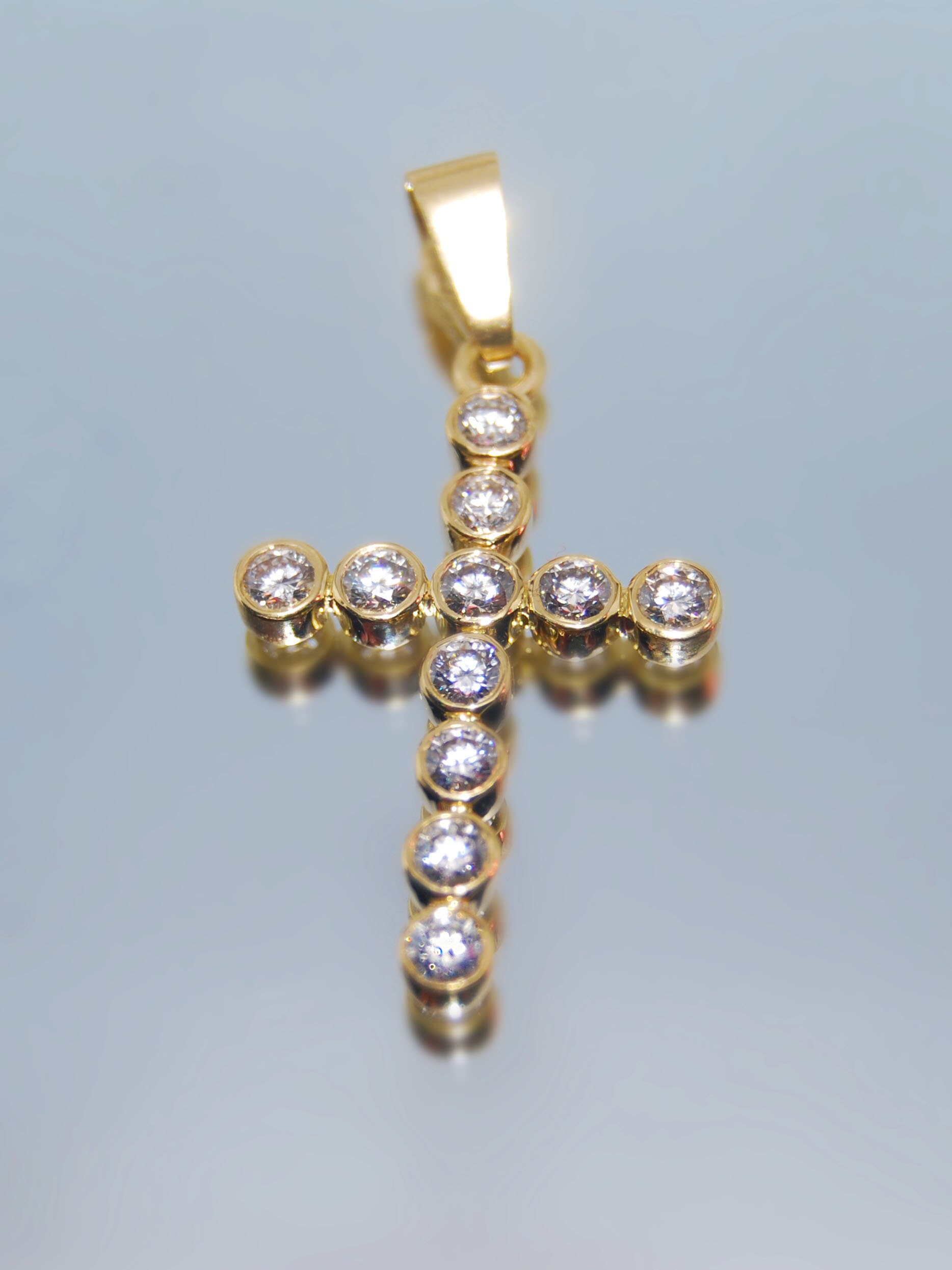 Cross 18 K Gold With Diamonds/gold Cross Diamonds/multi Stone Diamond ...