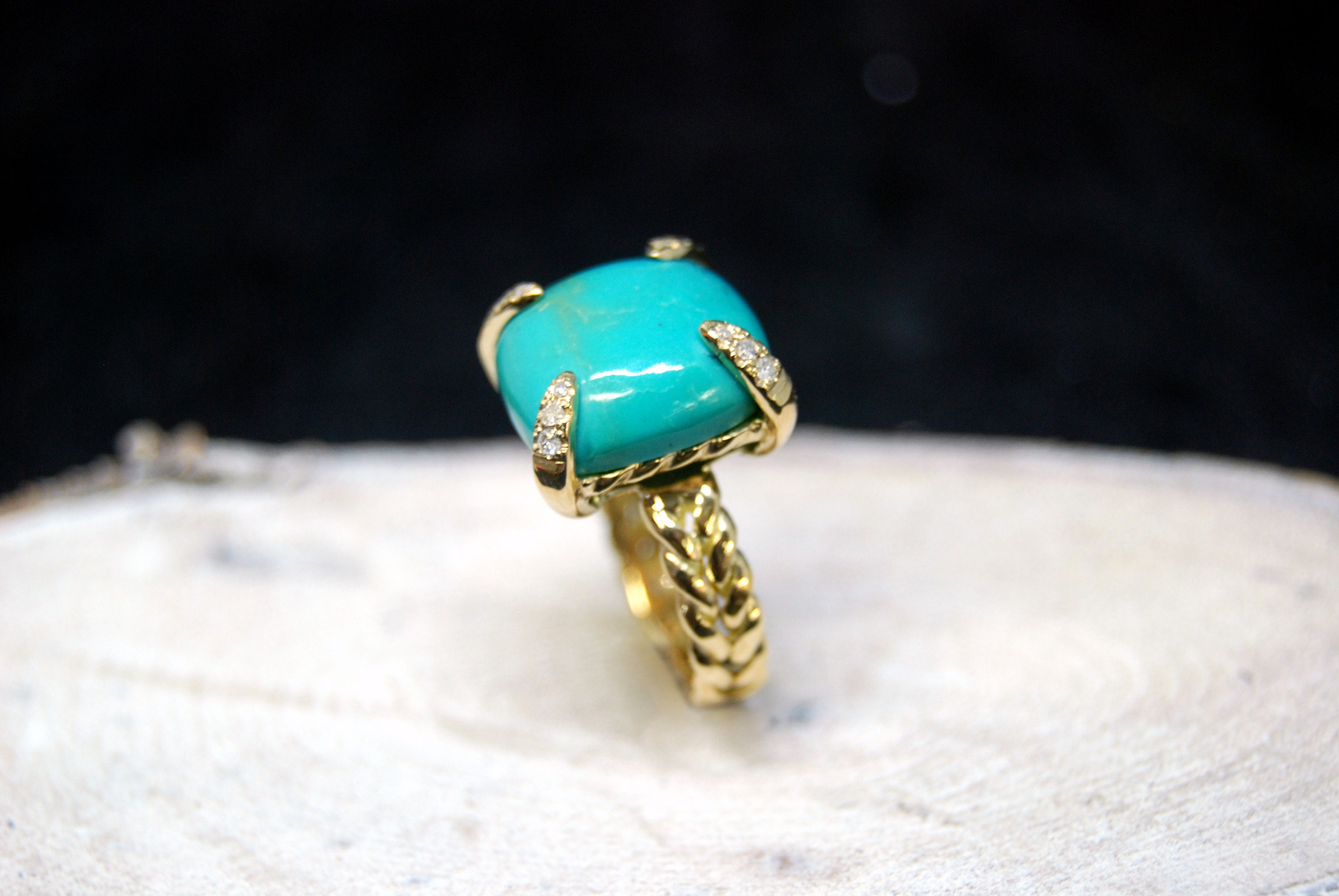 18K Gold Ring and Pendant With Fine Diamonds and - Etsy