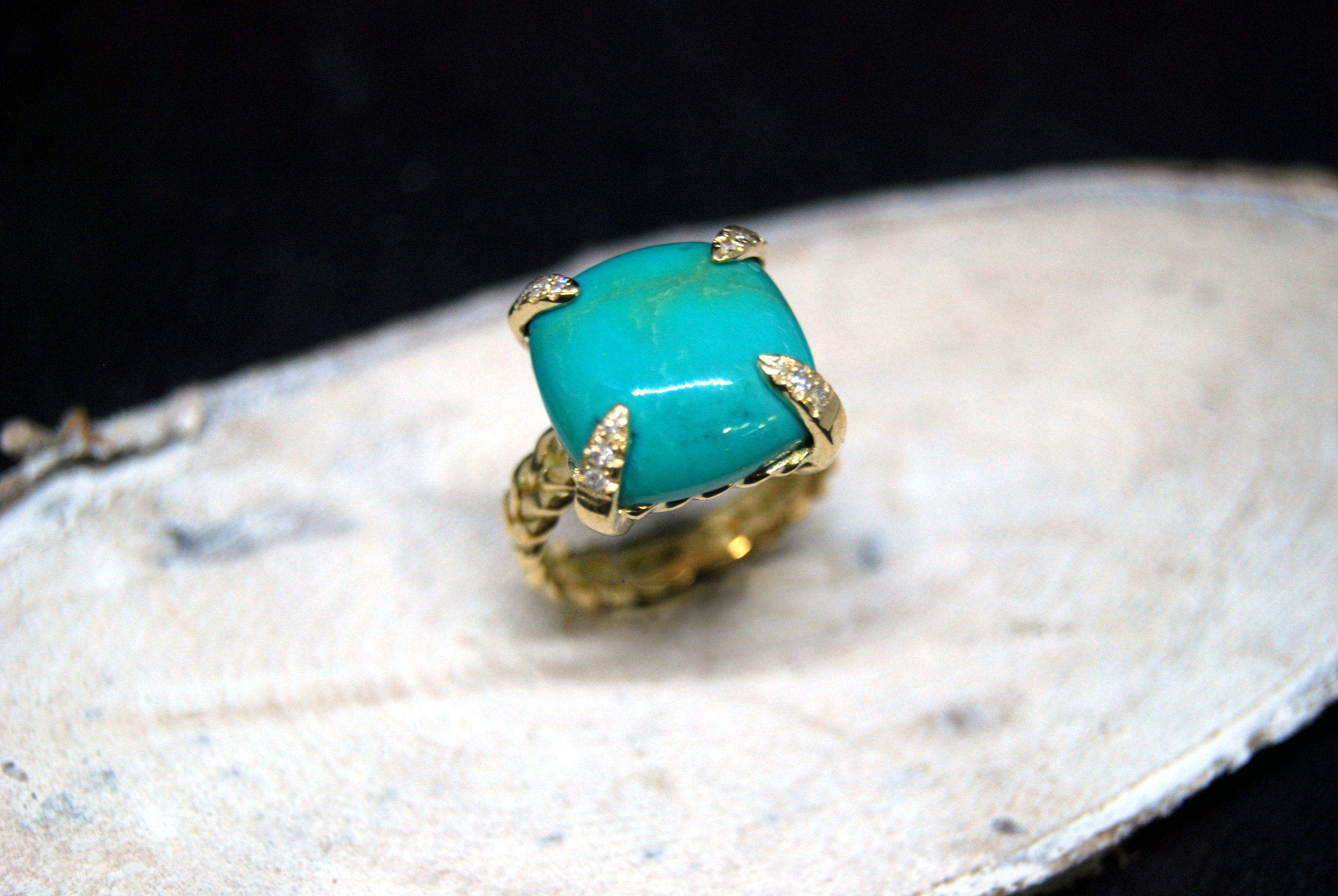 18K Gold Ring and Pendant With Fine Diamonds and - Etsy