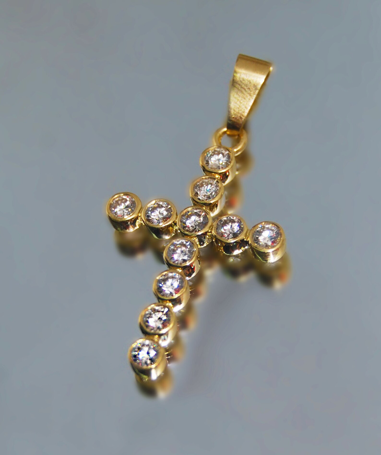 Cross 18 K Gold With Diamonds/gold Cross Diamonds/multi Stone Diamond ...