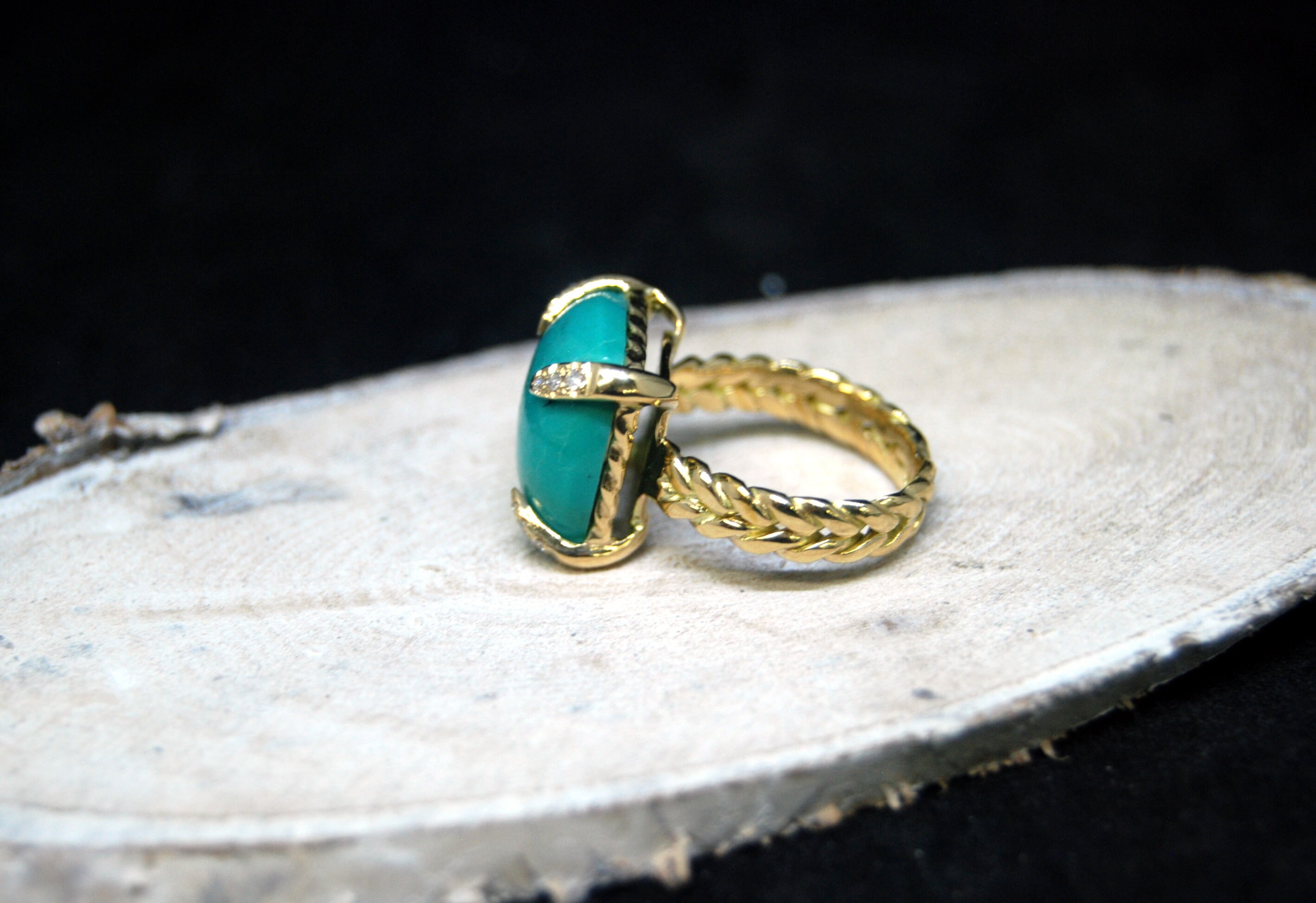 18K Gold Ring and Pendant With Fine Diamonds and - Etsy