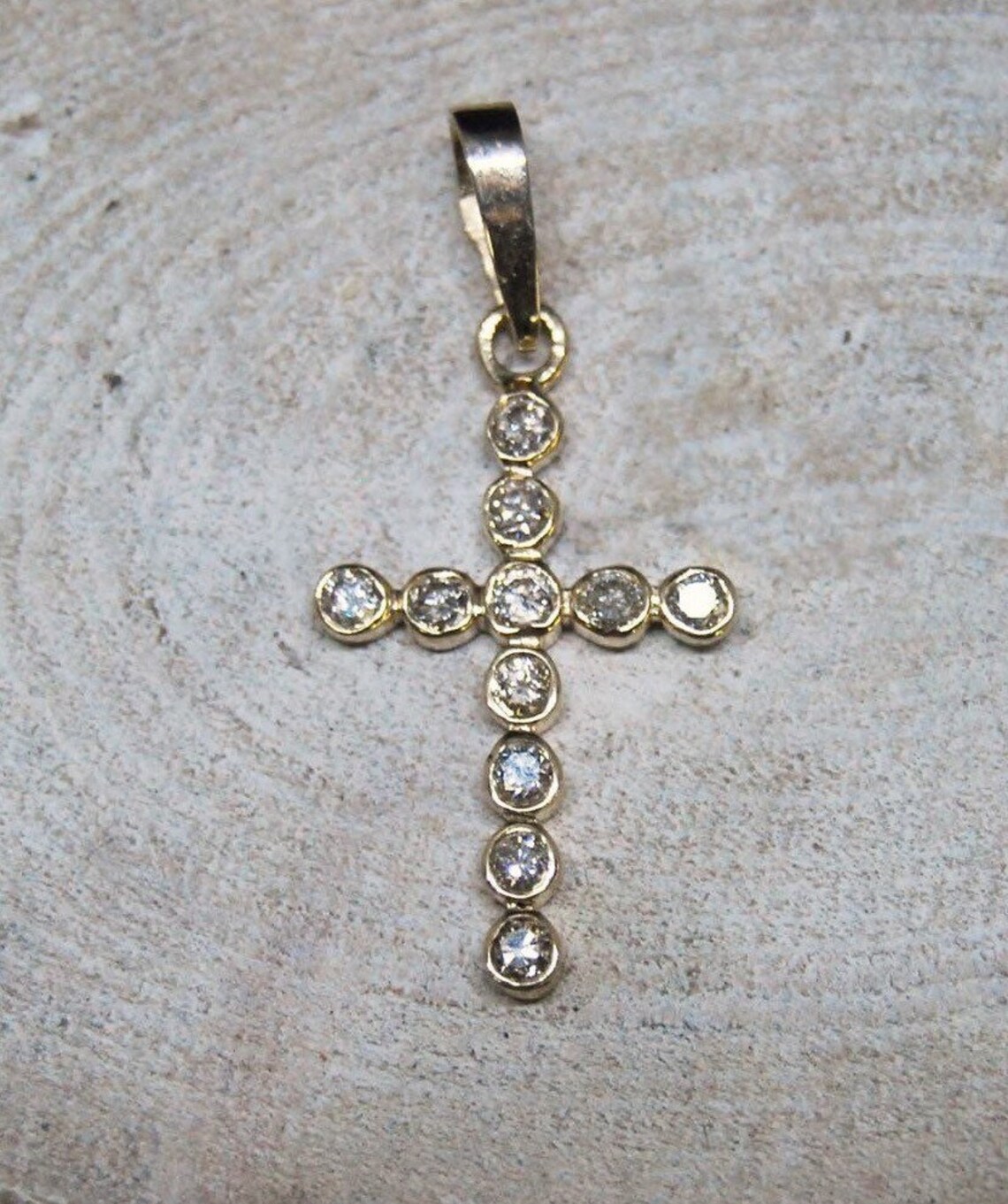Cross 14K Gold With Diamonds/gold Cross Diamonds/multistone Diamond ...