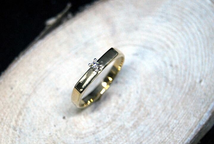 Single Round Cut Fine Diamond 14K Gold Engagement - Etsy