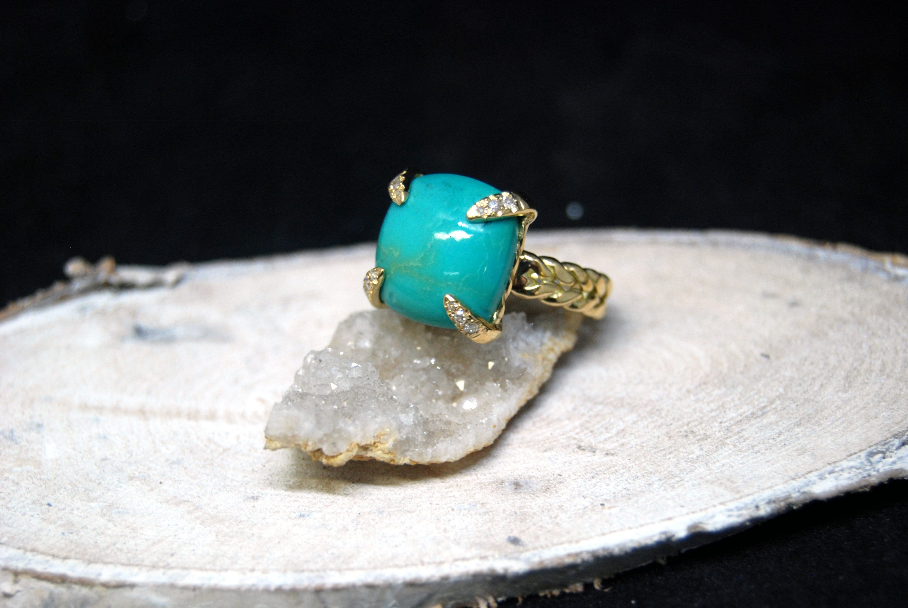 18K Gold Ring and Pendant With Fine Diamonds and - Etsy