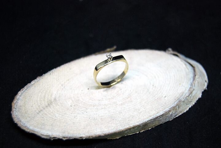 Single Round Cut Fine Diamond 14K Gold Engagement - Etsy