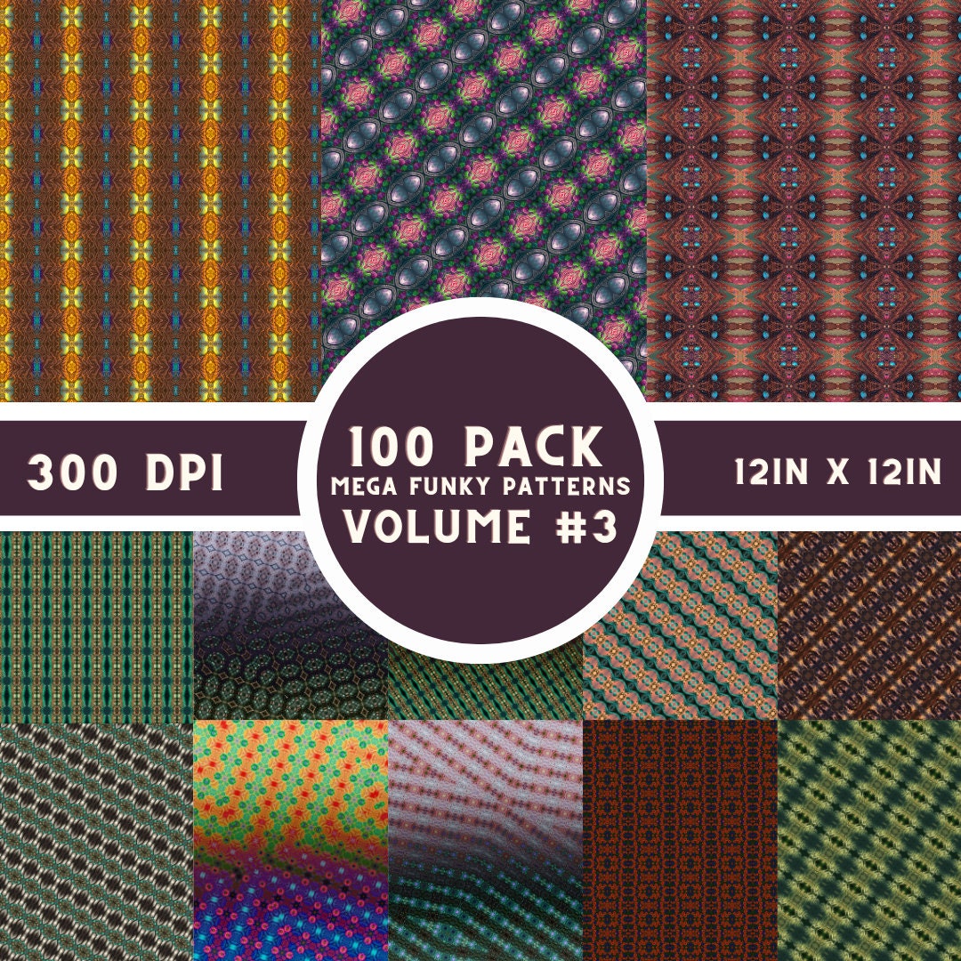 100 Pack of Digital Mega Funky Patterns 12in X 12in 300 - Etsy