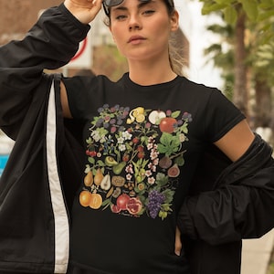 Fruits Graphic Tee, Cottagecore Shirt, Cottage Core Shirts, Botanical ...