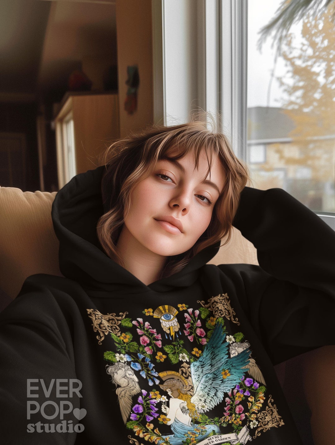 Greek Goddess Hoodie, Greece Athen Sweater, Heaven Sweatshirt, Angle ...