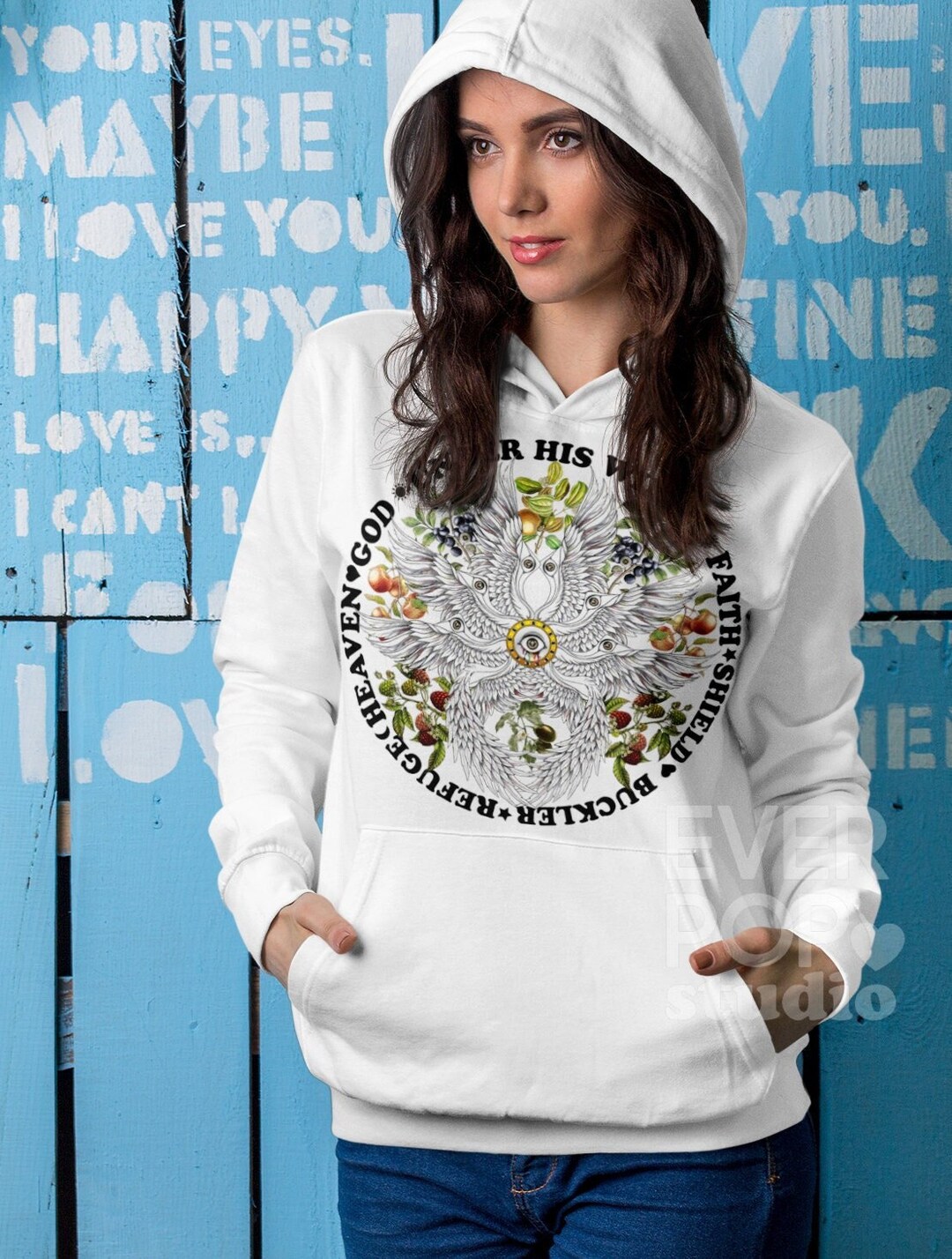 Angel Wing Hoodie, Jesus God Sweatshirt, Bible Verse Sweater, Faith ...