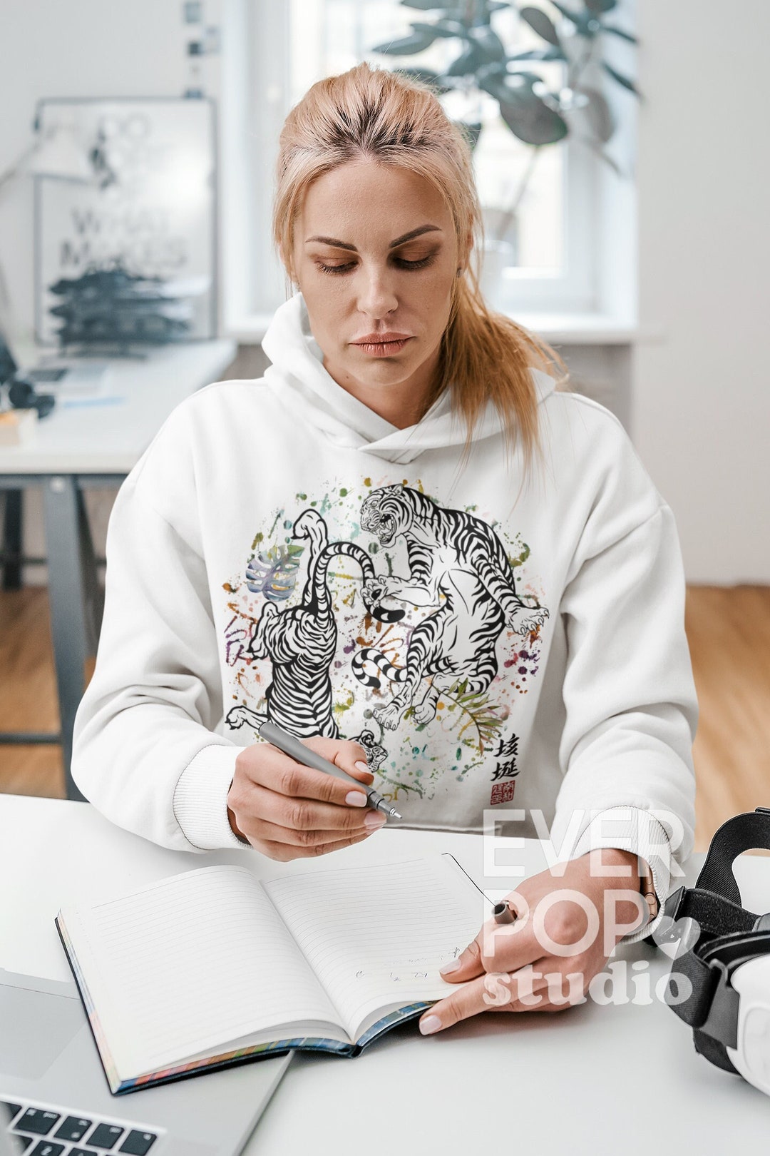 Cool Tiger Hoodie, Cute Animal Hoodies, Cozy Japanese Hoody, Harajuku ...