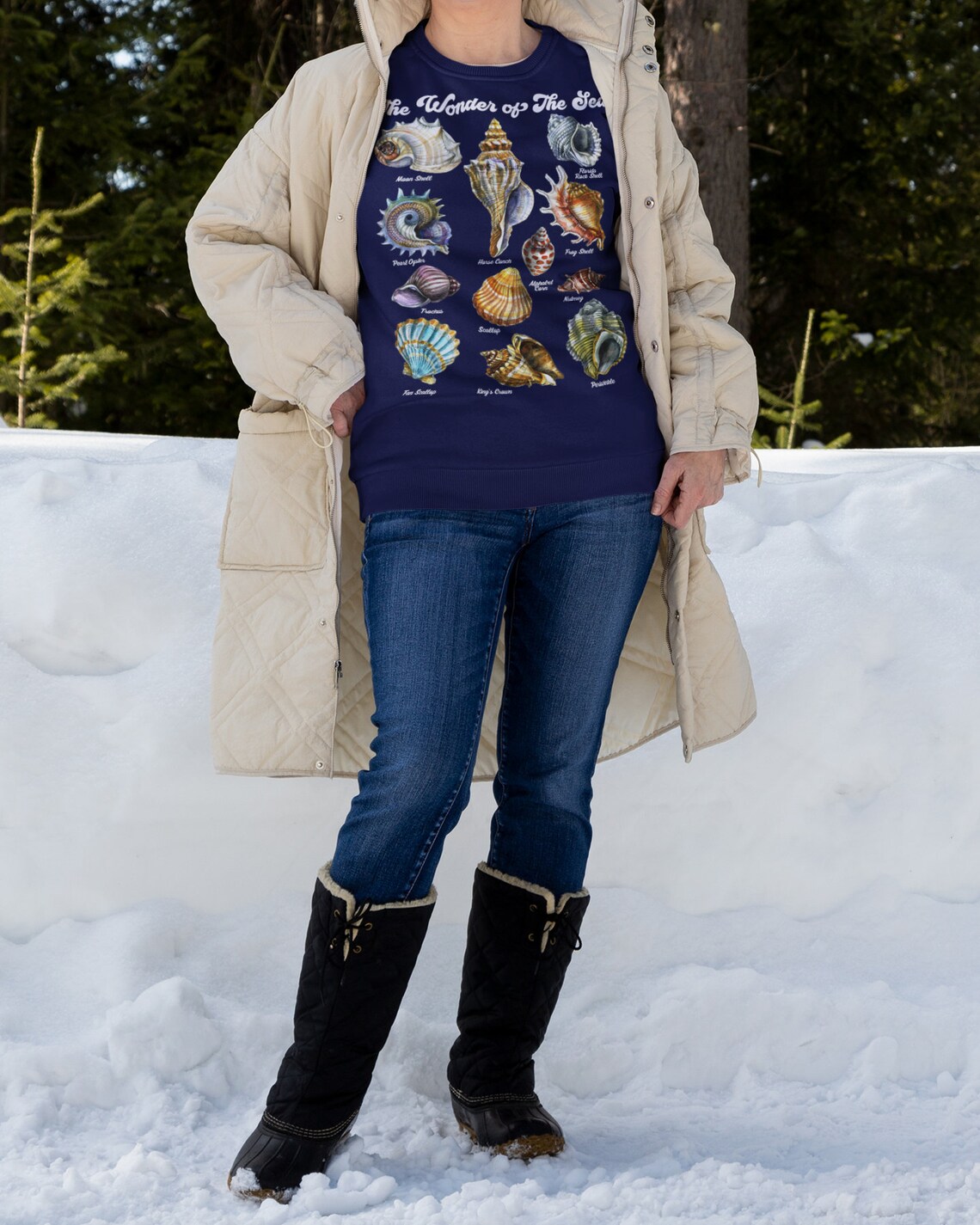 Beach Sweatshirt Cozy Ocean Sweater Cute Seashell Shirt - Etsy