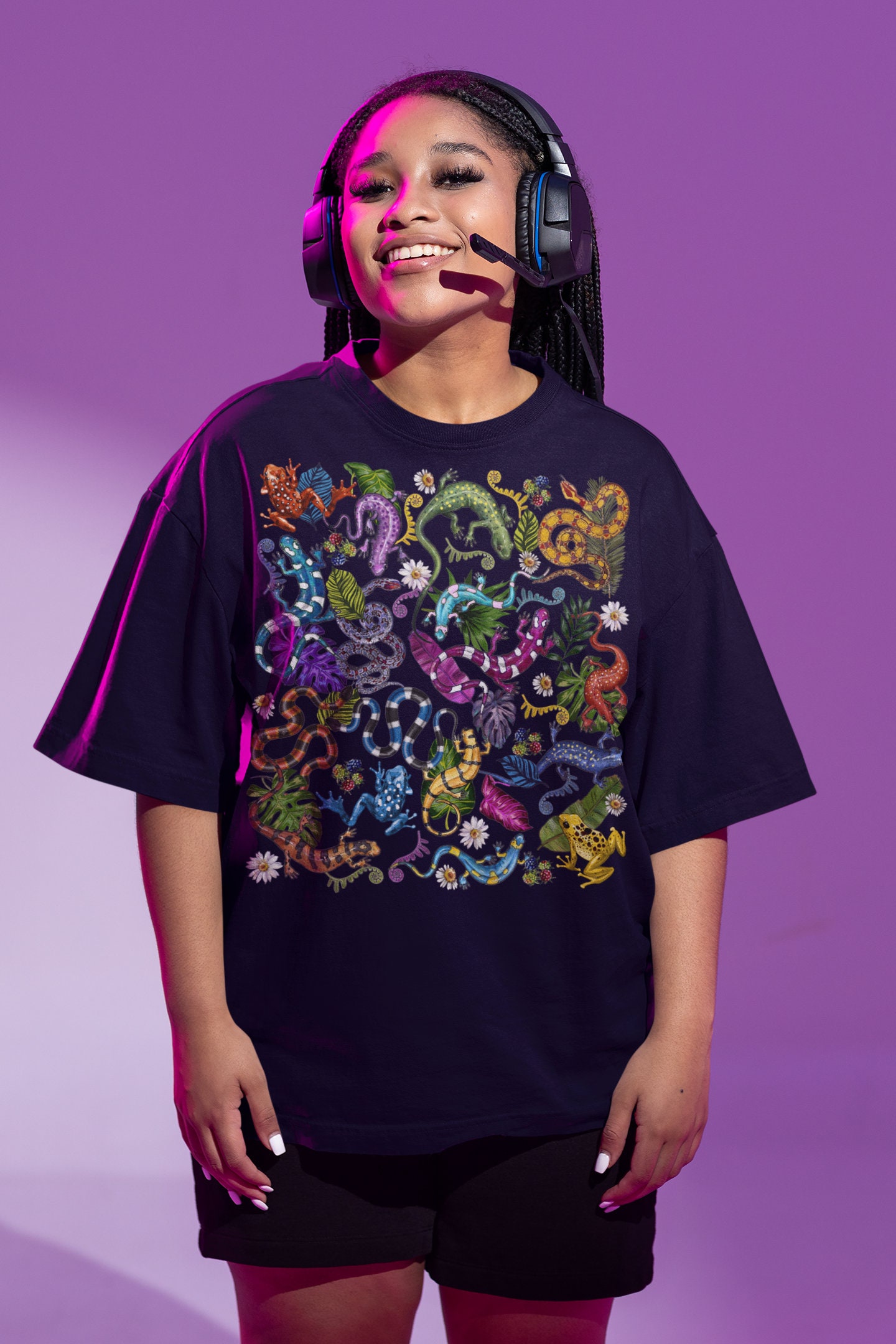 Frog Snake Shirt, Lizard Graphic Tee, Reptile Animal Print, Safari Zoo ...