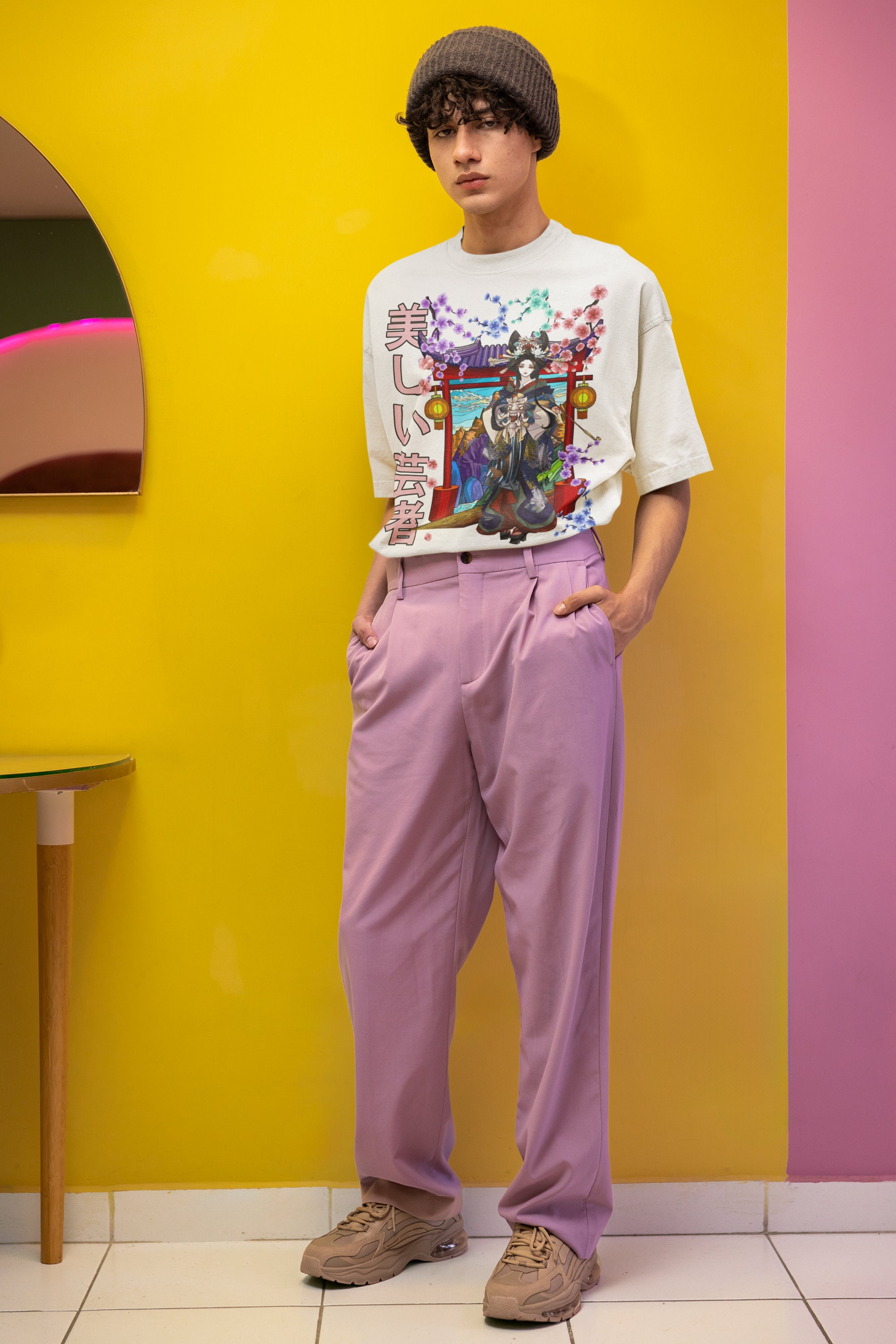 Japanese Geisha Graphic Tee: Cherry Blossom Sakura Print - Etsy