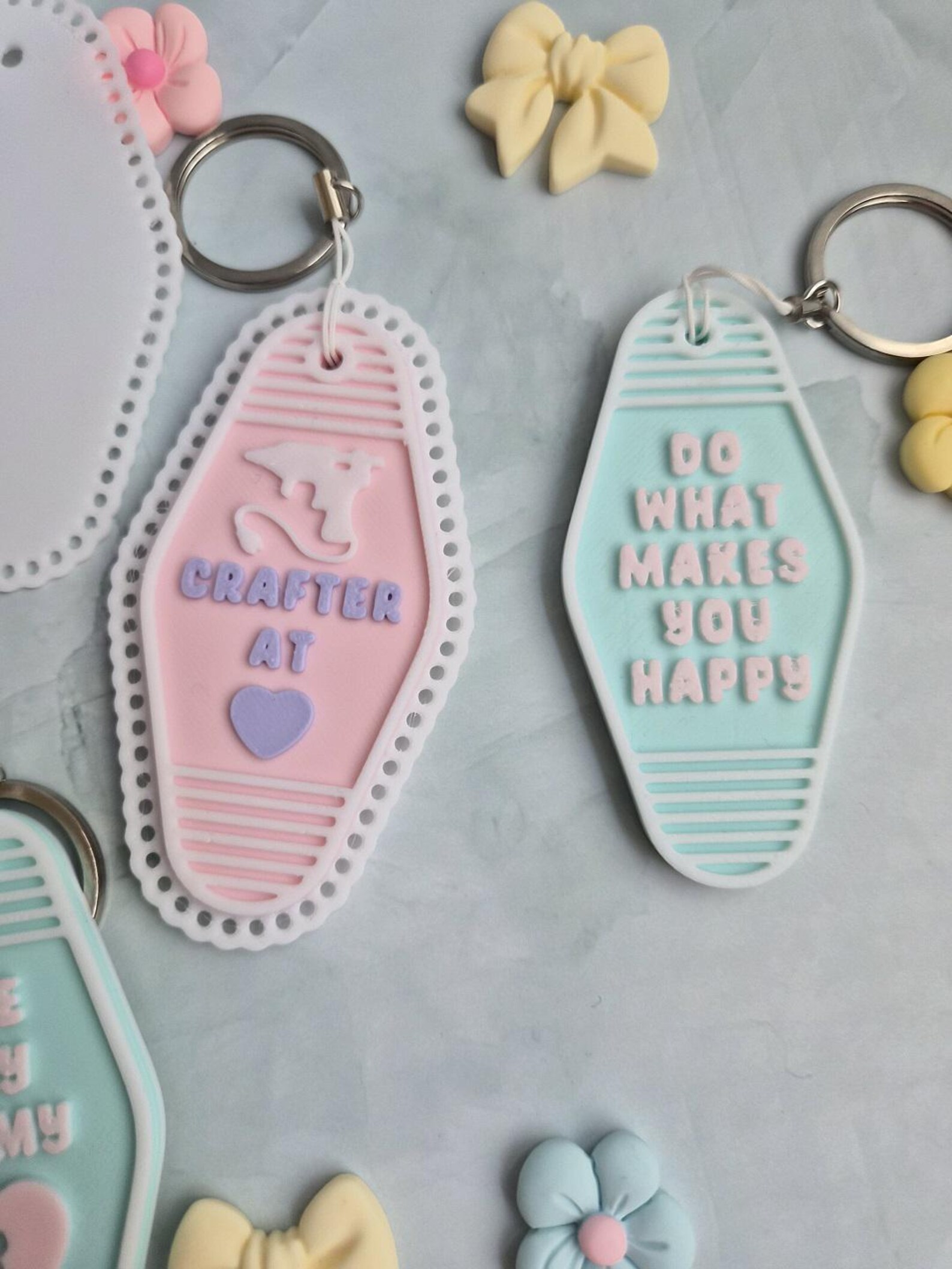 Set of 4 Vintage Motel Key Fob With Decorative Layer Option Included ...