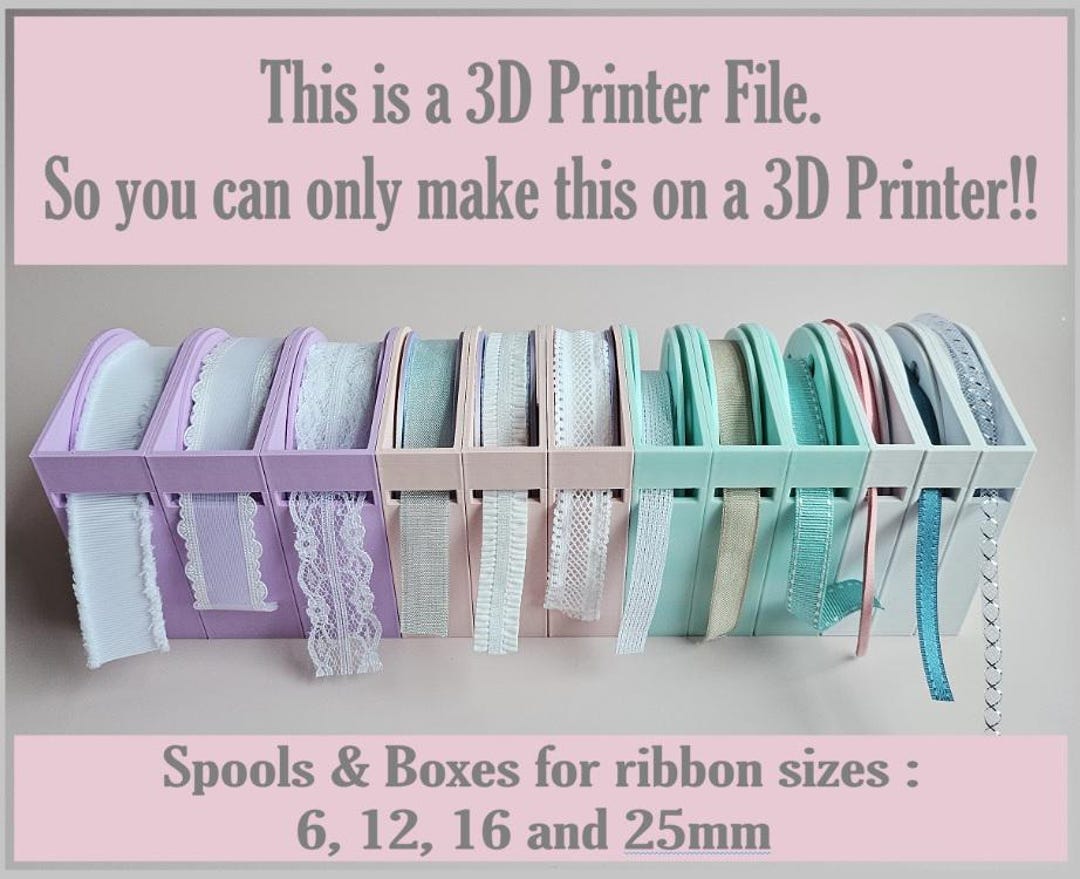 Ribbon Storage Spools & Boxes ( 3D Print File !! ) READ DESCRIPTIONBOX !! - Etsy