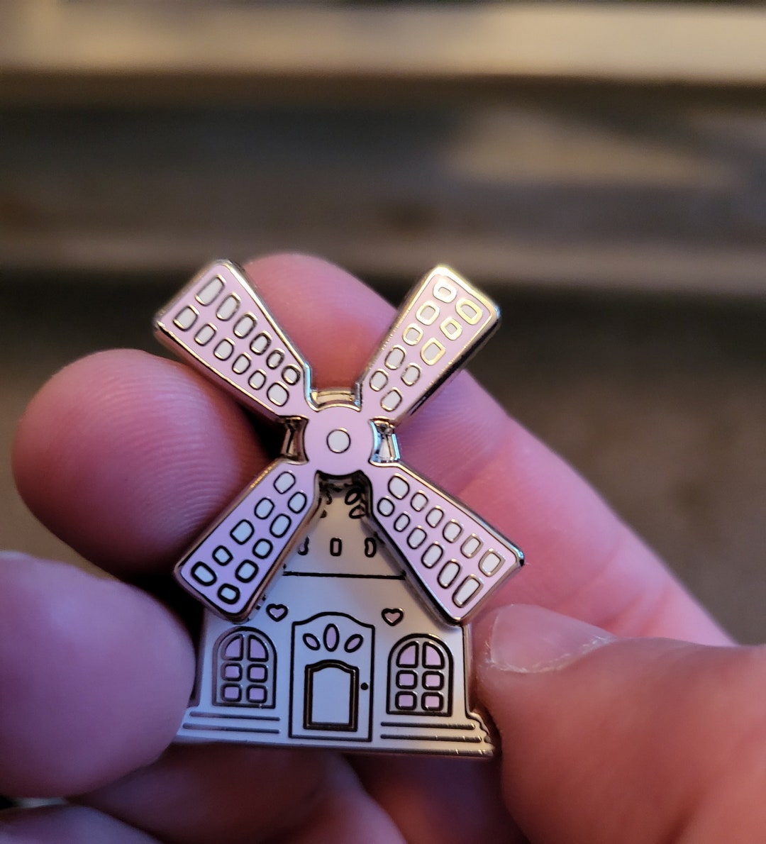 Interactive Enamel Windmill Pin - Etsy