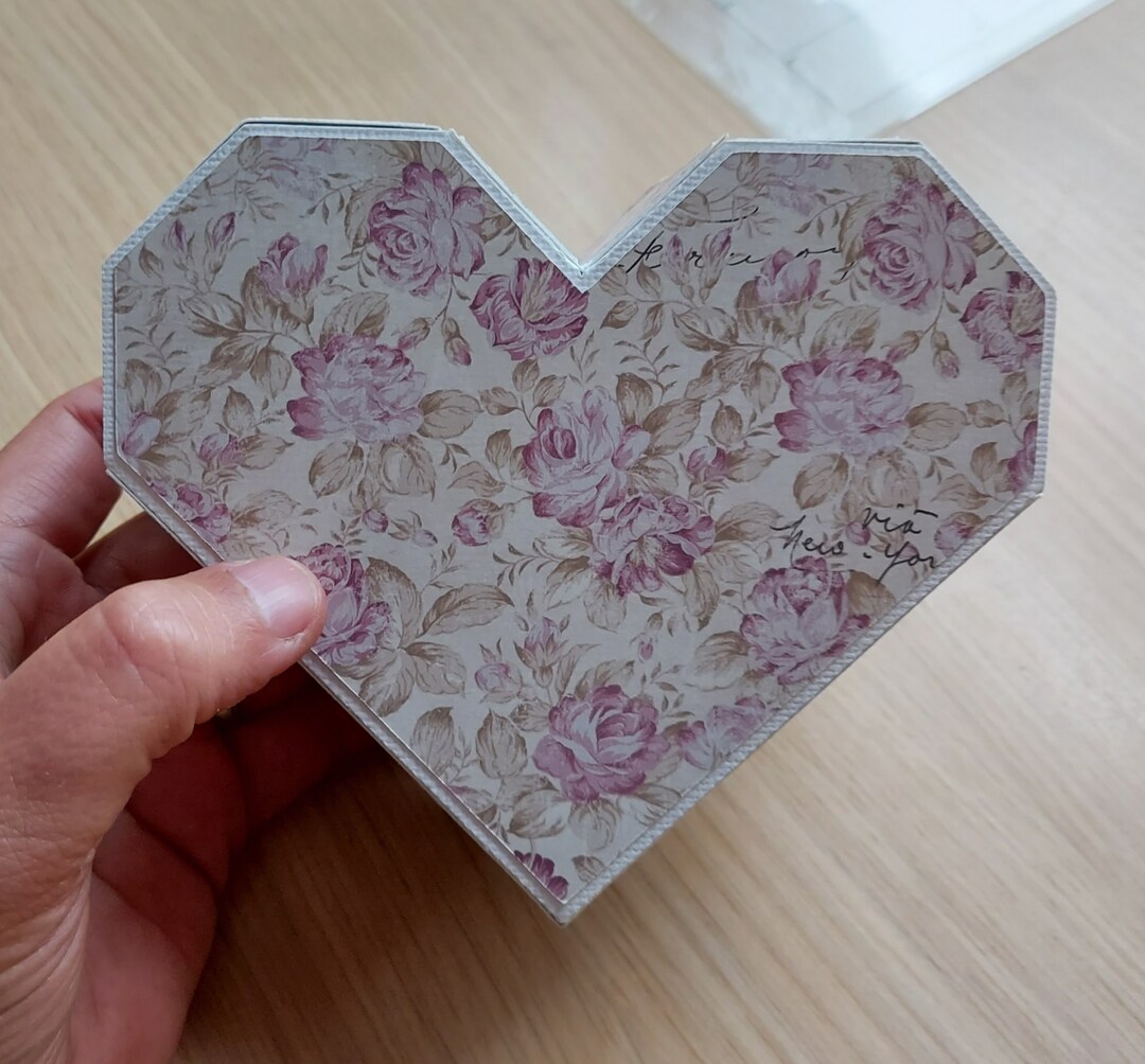 3D Heart Box With 2 Drawers * Digital Cut File * - Etsy