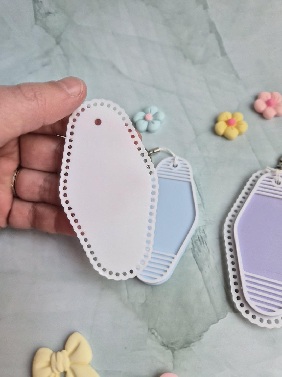Set of 4 Vintage Motel Key Fob With Decorative Layer Option Included ...