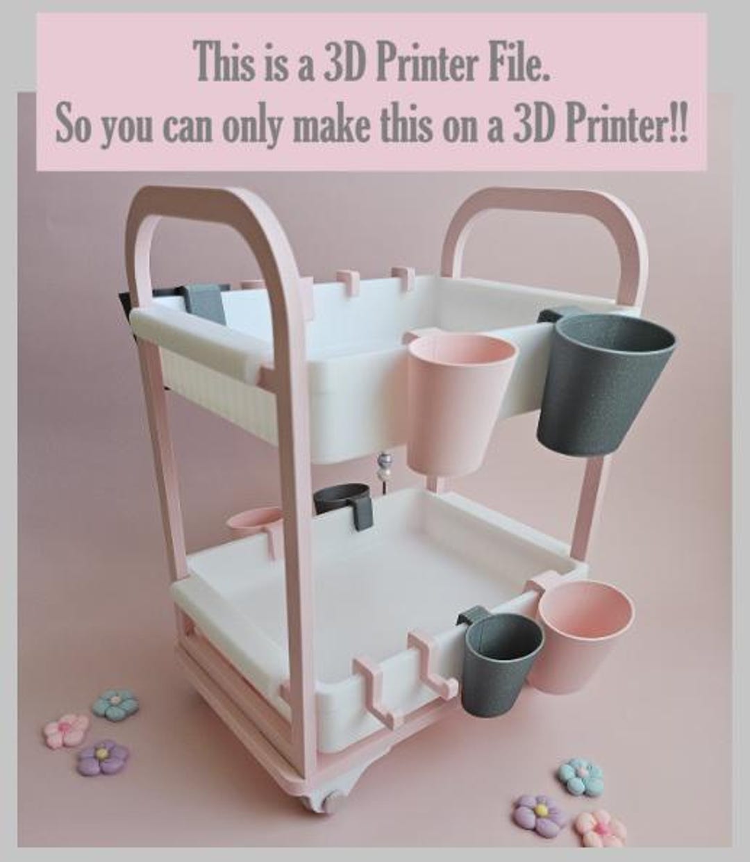 3D Craft Trolly 2 Tiers ( 3D Print File !! ) READ DESCRIPTIONBOX !! - Etsy