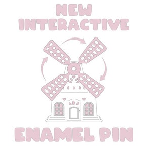 Interactive Enamel Windmill Pin - Etsy