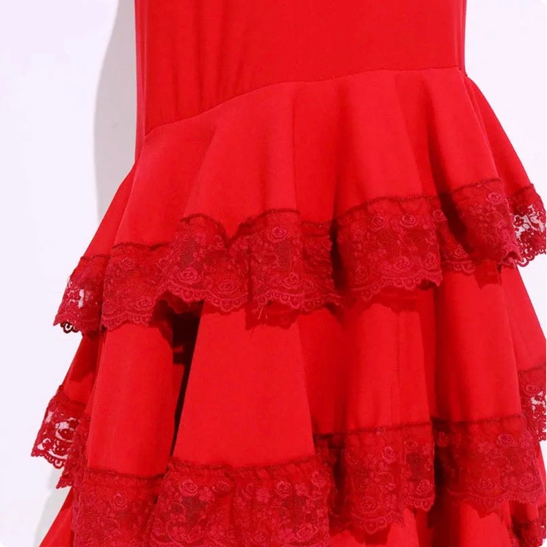 Flamenco Dress Red off the Shoulder Lace Sevillanas - Etsy