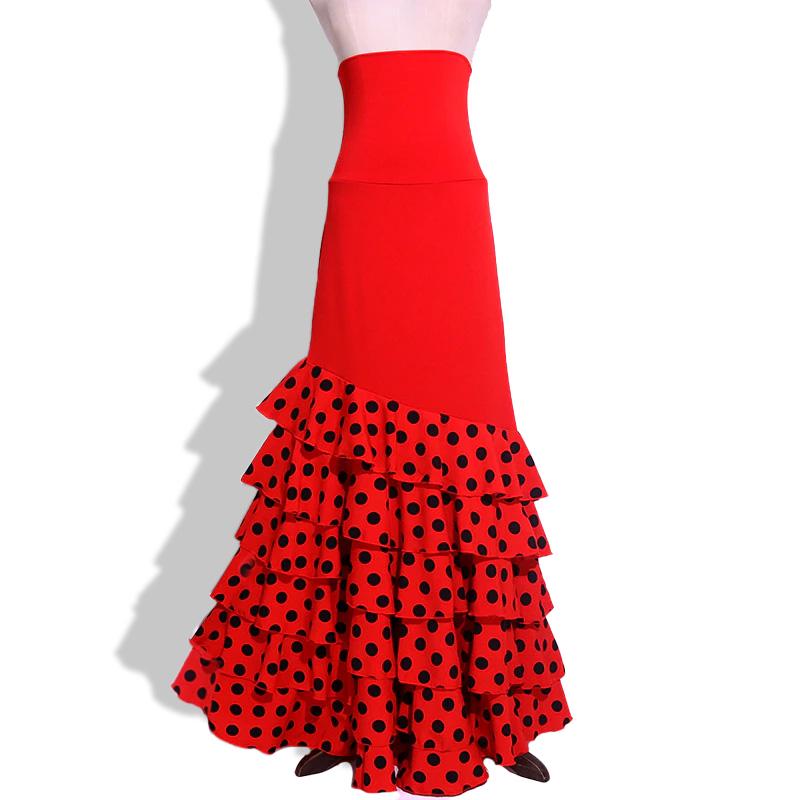 Flamenco Dance Performance Skirt Red Black Polka 6 Frills - Etsy