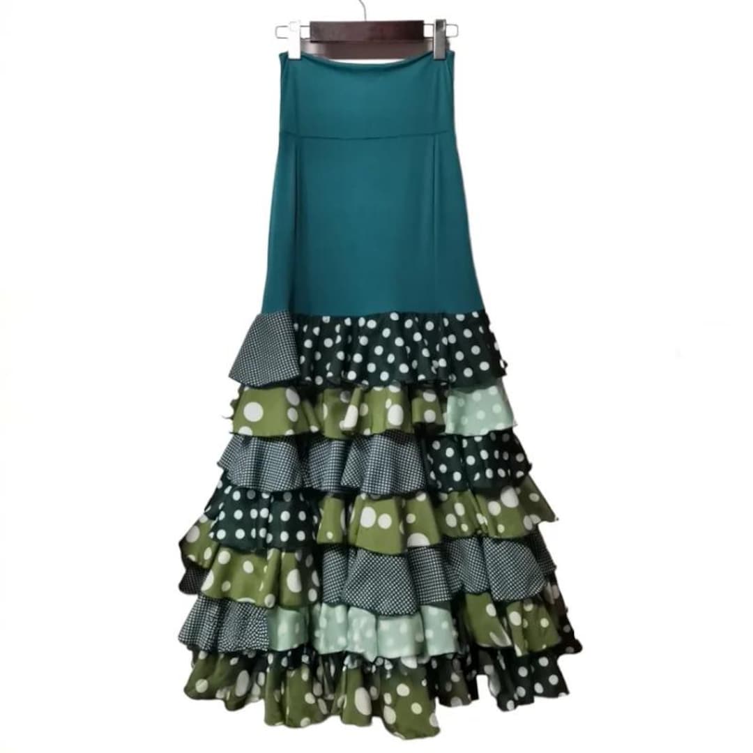 Spanish Flamenco Dance Performance High Waist Layered Skirt - Etsy