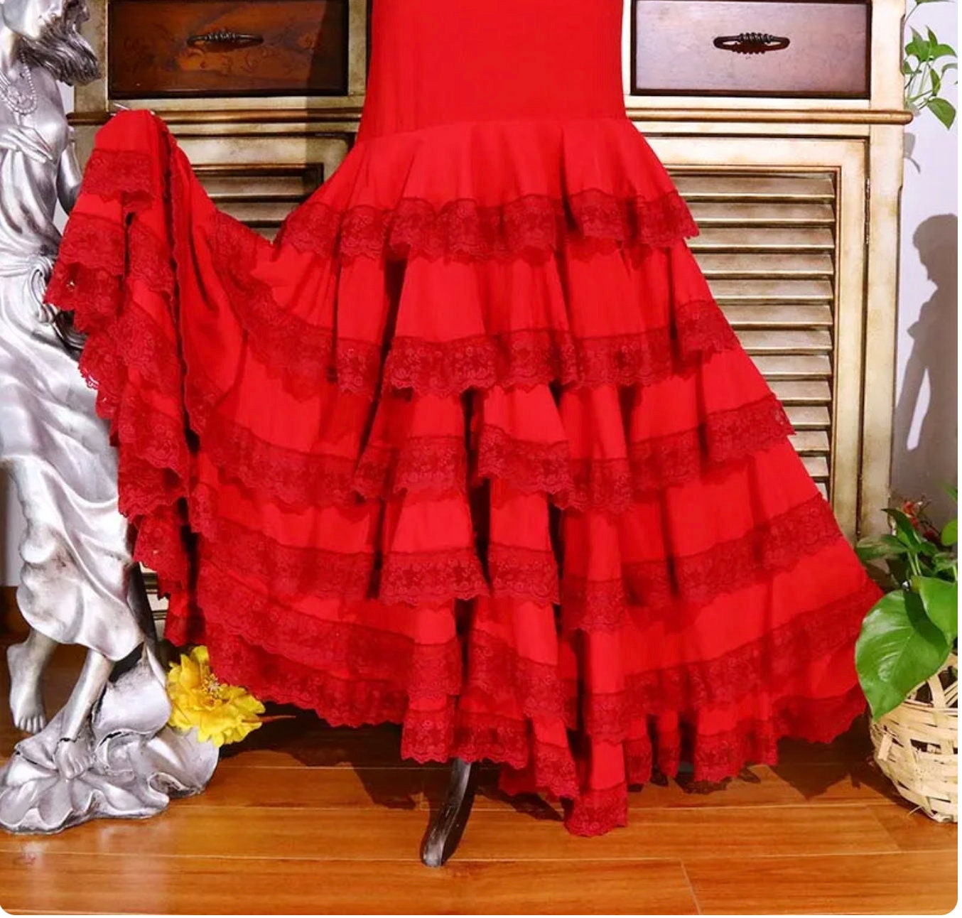 Flamenco Dress Red off the Shoulder Lace Sevillanas - Etsy