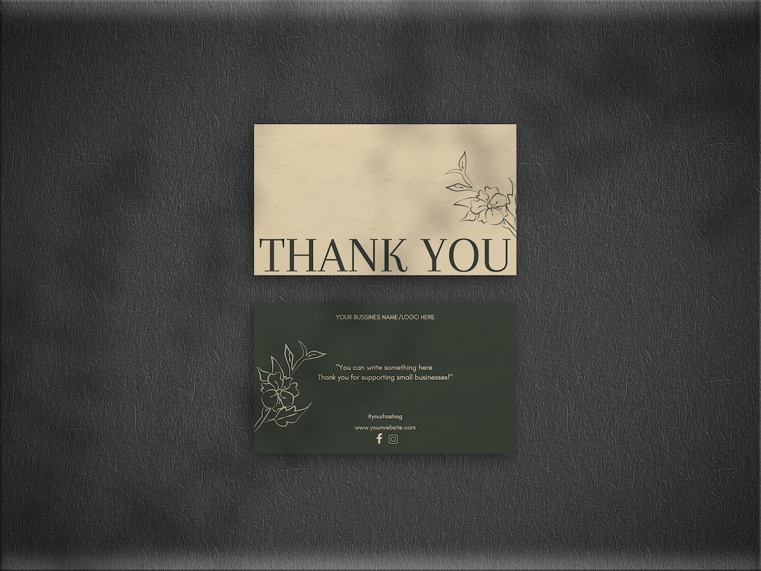 Printable Thank You Order Cards, Card Template, Thank You Card Template ...