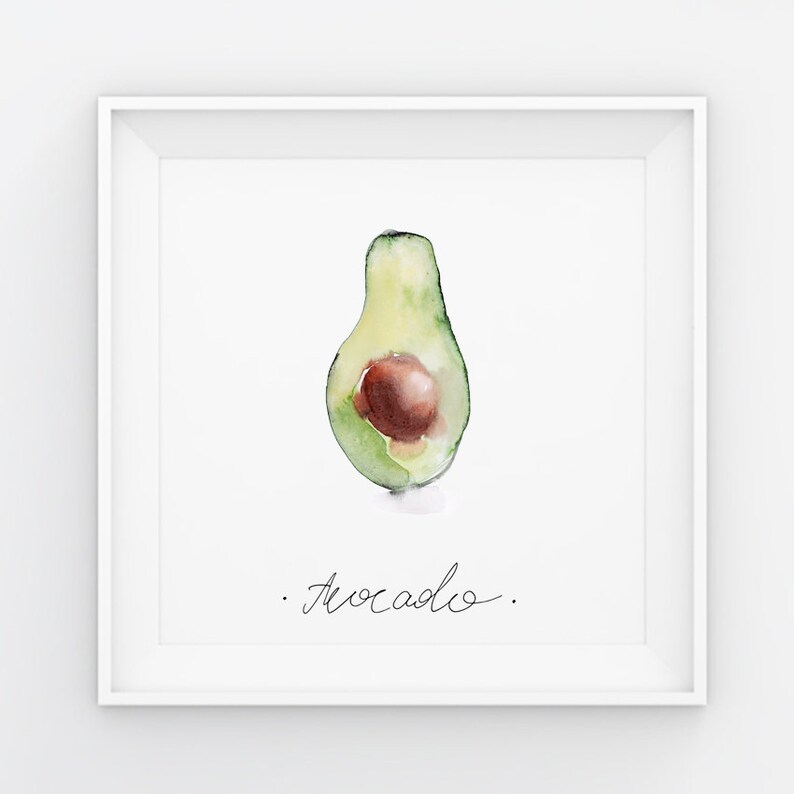 Avocado Wall Art Kitchen Poster Printable Fruit Vegetable - Etsy