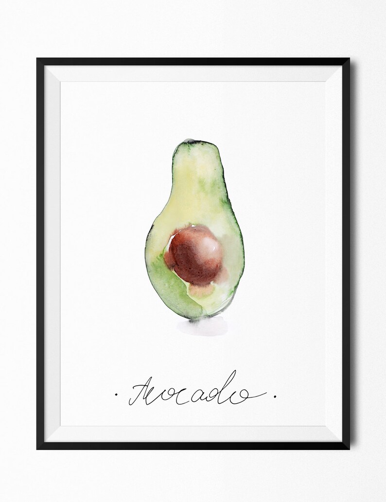 Avocado Wall Art Kitchen Poster Printable Fruit Vegetable - Etsy