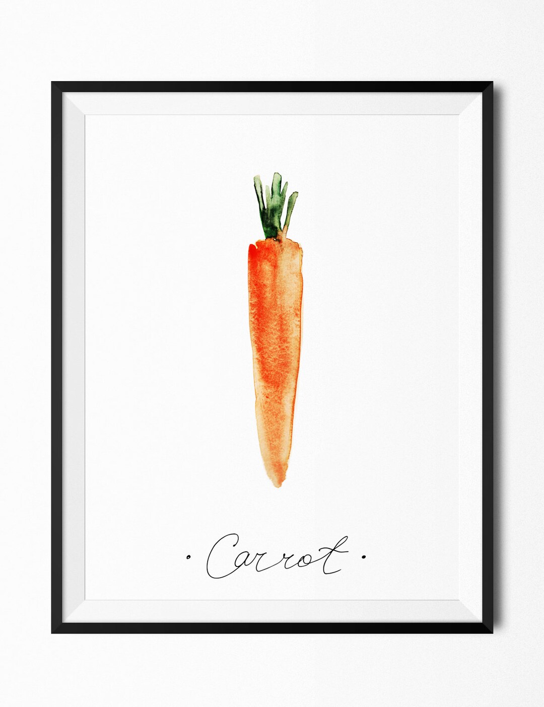 Carrot Wall Art Kitchen Poster Printable Fruit Vegetable Watercolour ...