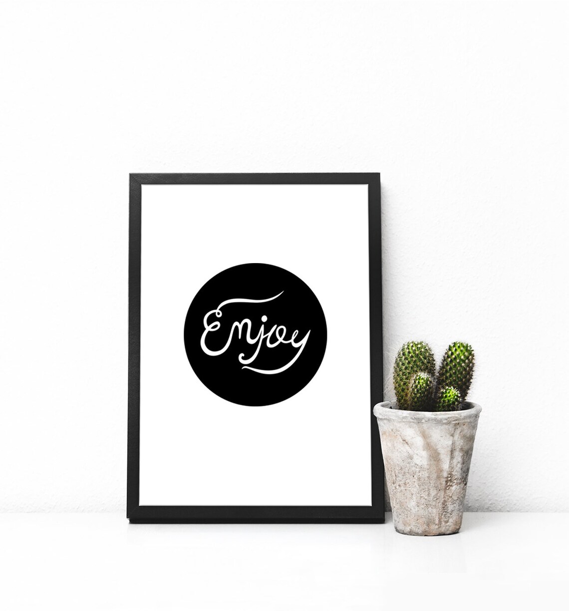 Enjoy Calligraphy Word Poster/hand Lettering Font/typography/wall Word ...
