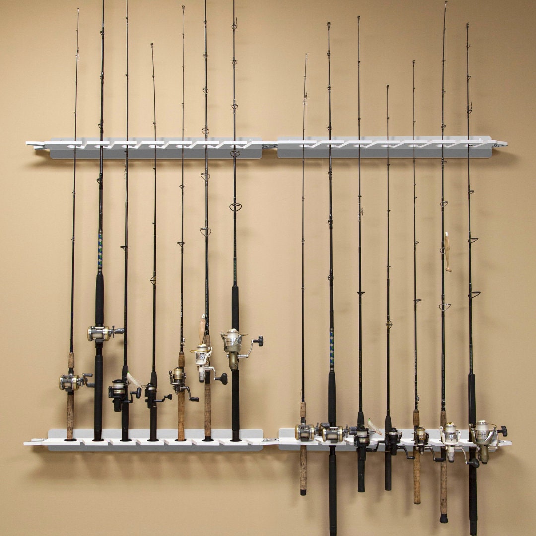 PVC Fishing Rod Holder for 7 Poles Big Daddy Fishing Rod Rack, Wall ...