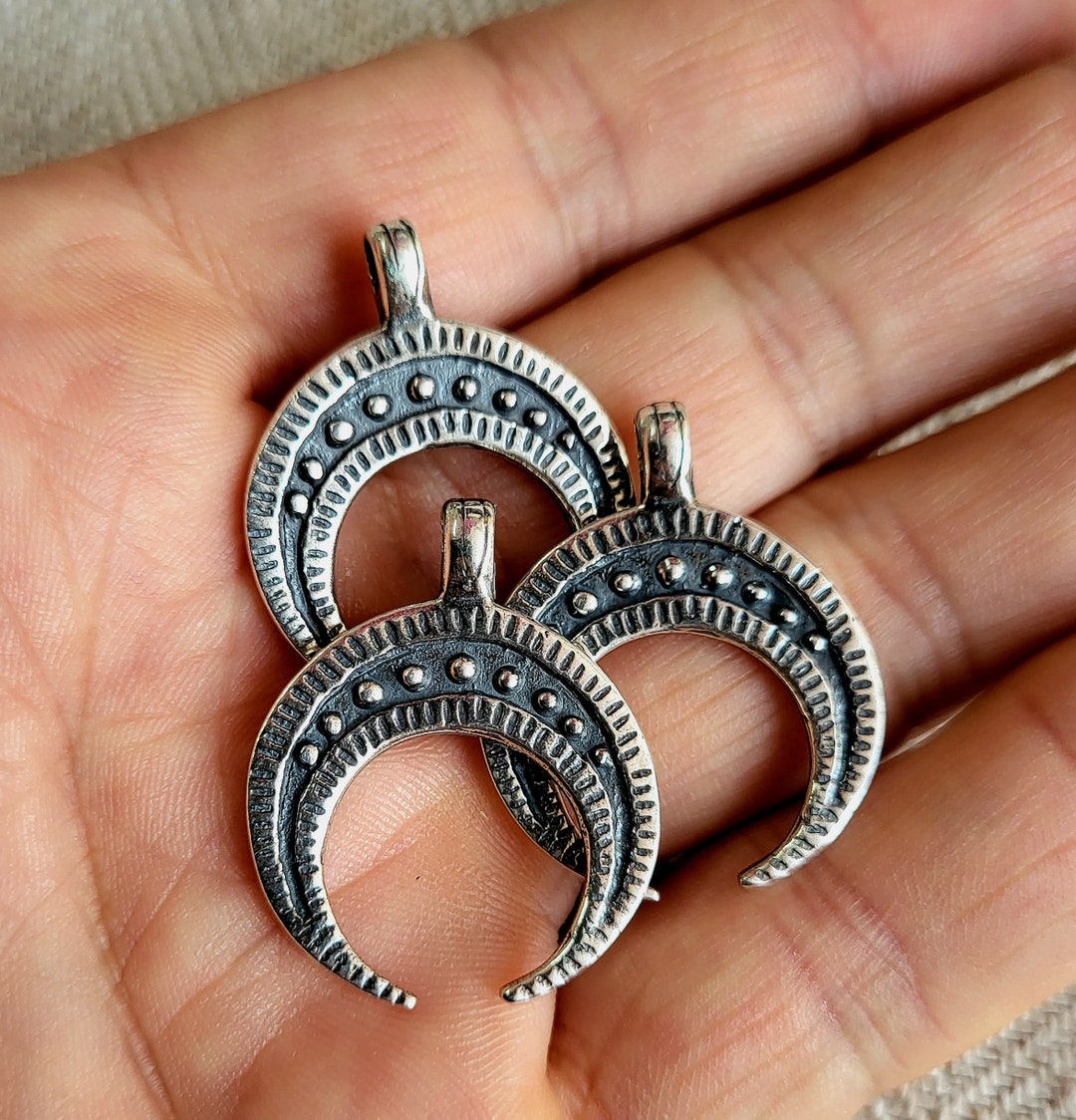 Silver Lunula Pendant From Poland X C. Slavic Moon Amulet - Etsy