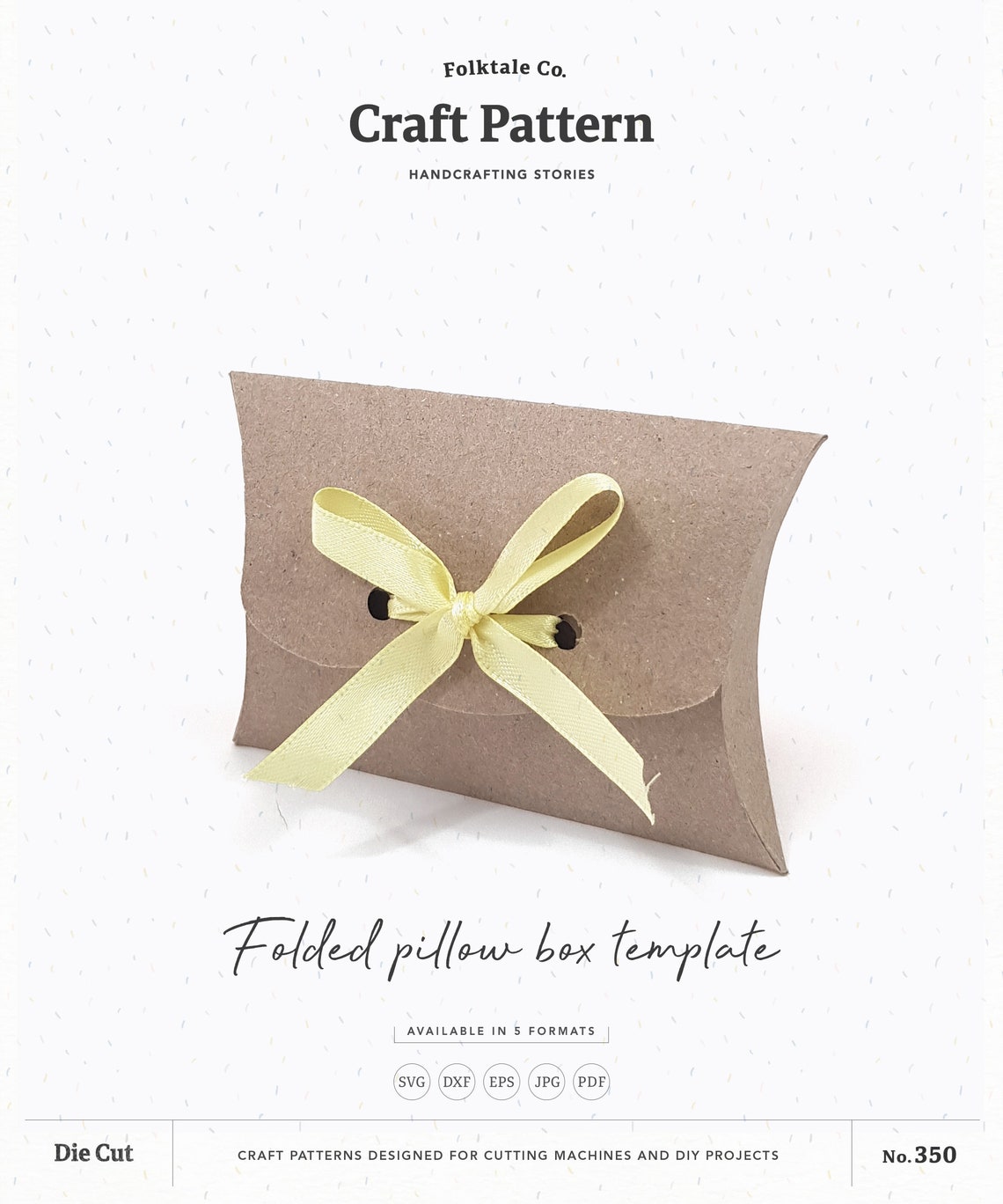 Folded Pillow Box Template SVG Gift Box SVG Favor Box SVG - Etsy